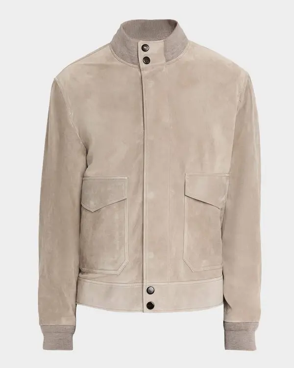 Dunhill Harrington Suede Snap-front Blouson