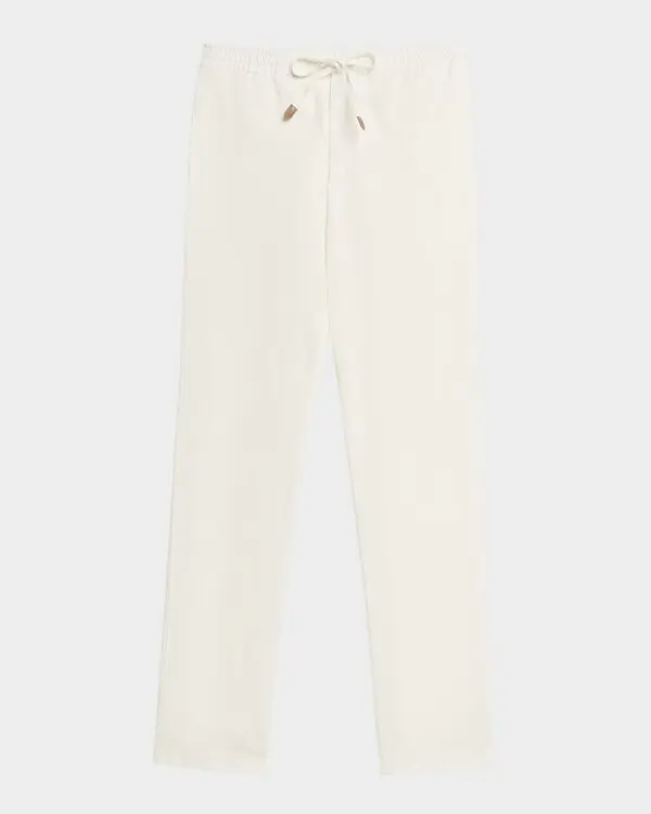 Canali Cotton-stretch Straight Fit Drawstring Pants
