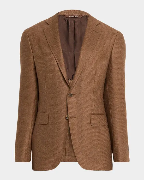 Canali Cashmere And Silk Notch Lapel Blazer