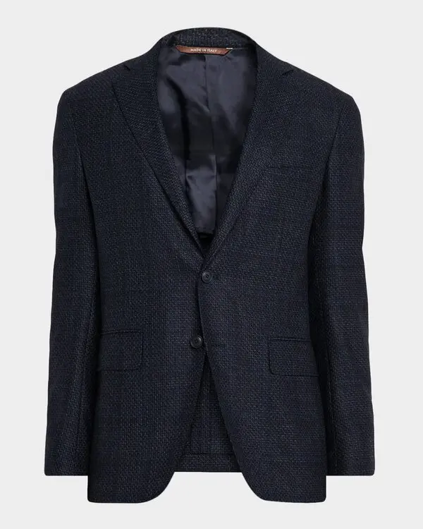 Canali Stepweave Wool Notch Lapel Sport Coat