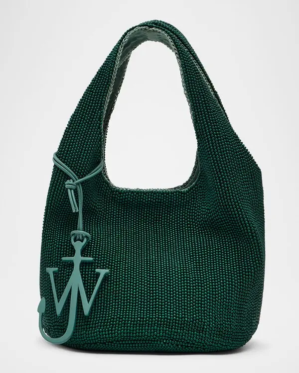 JW Anderson Mini Beaded Shopper Tote - 500 Green