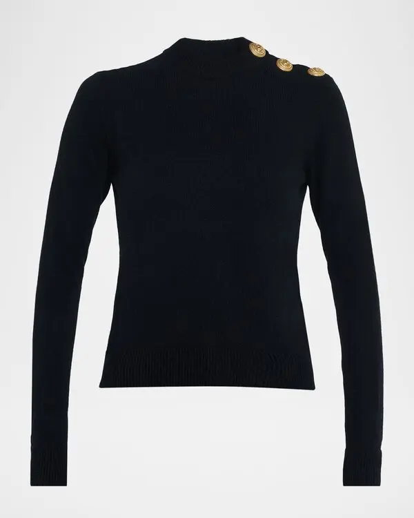 Balmain Eco Cashmere Crewneck Sweater - Black