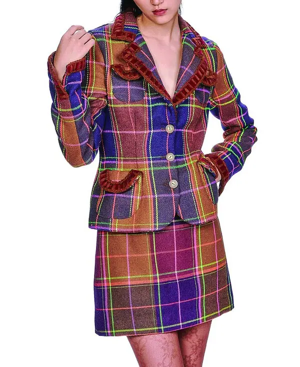 Anna Sui Plaid Ribbon Jacket