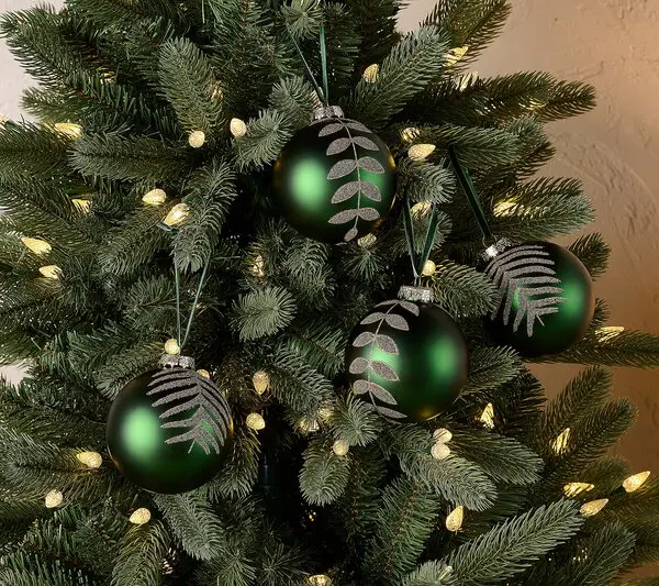 MRS. H As Is Dee Hilfiger S/4 Hand Beaded Glass Ornaments