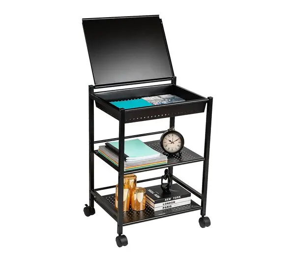 MIND READER Cart With Covered Compartment, Offi Ce Organizer