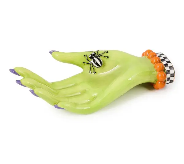 MACKENZIE-CHILDS Greta Witch's Hand Ceramic Tri Ket Tray