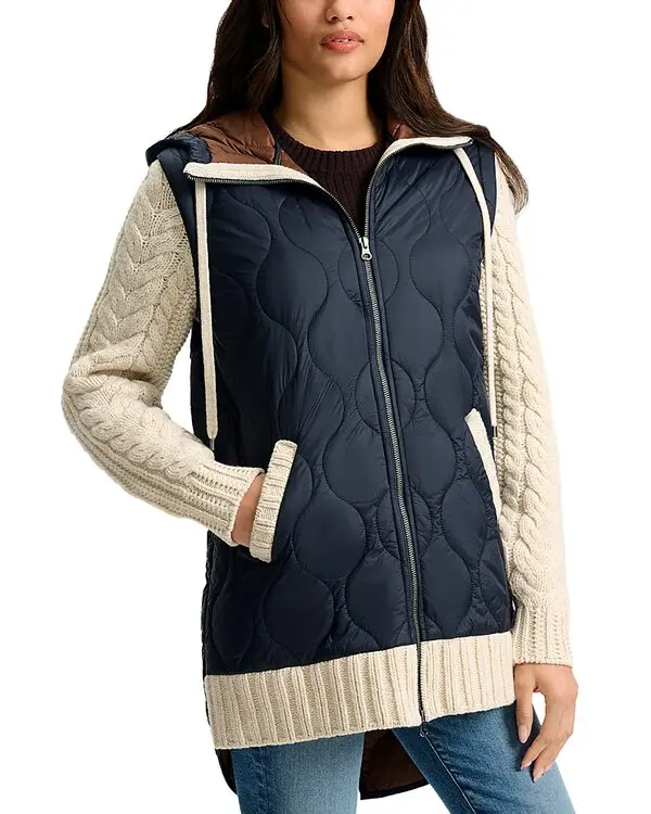 Veronica Beard Barrows Mixed Media Jacket - Navy Heathered Sand