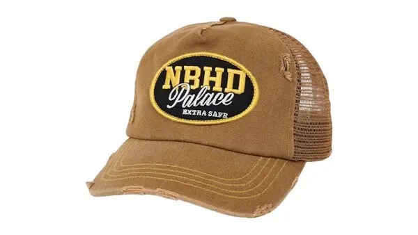 PALACE X Neighborhood Mesh Trucker - Tan Canvas