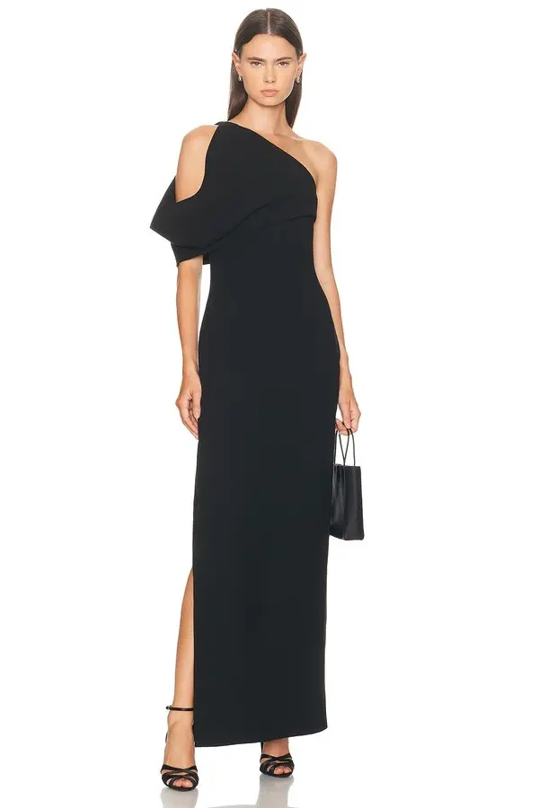 Brandon Maxwell Romee Draped Column Gown