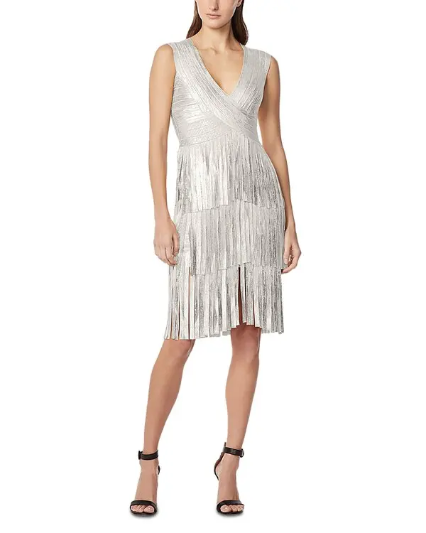 Herve Leger Metallic Gracie Dress