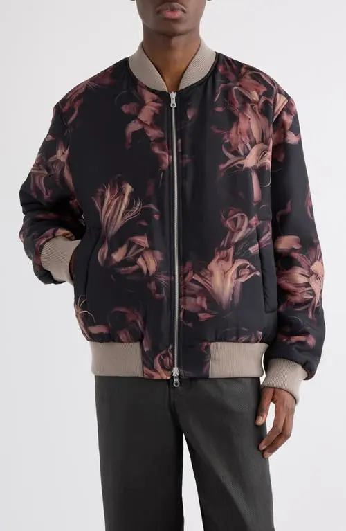 Dries Van Noten Volker Floral Reversible Satin Bomber Jacket - Old Rose