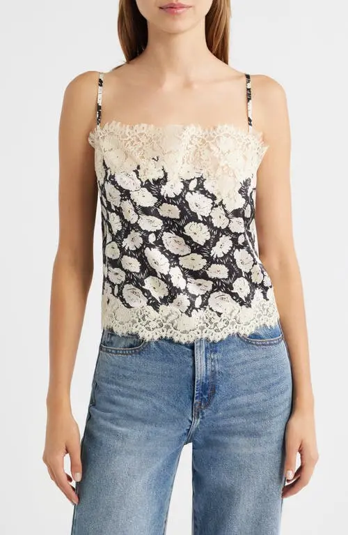DÔEN Loure Lace Camisole - Noir Fleurs D'anemone