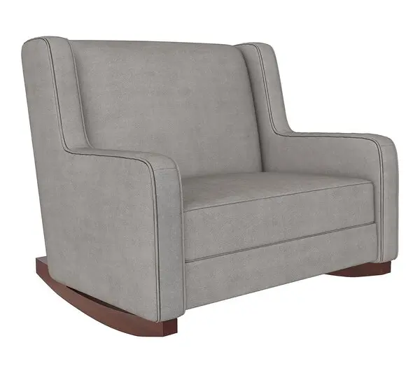 BABY RELAX Hadley Upholstered Double Rocker Cha Ir Taupe