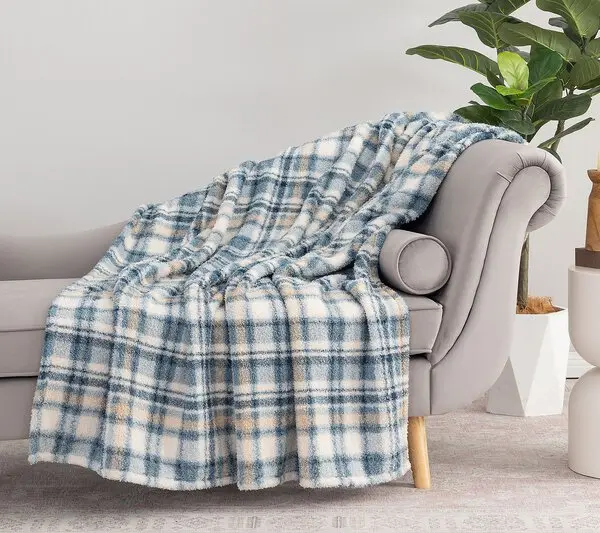 BERKSHIRE BLANKET Berkshire Soft Plaid Retro Plush 60x70 Throw
