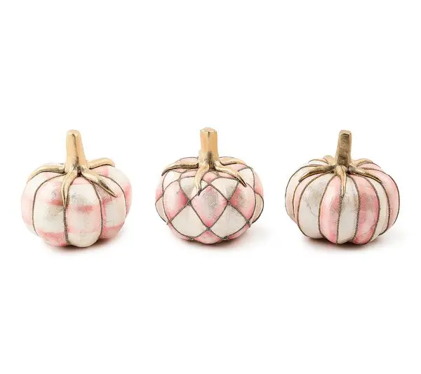 MACKENZIE-CHILDS Rosy Capiz Pumpkins, Set Of 3