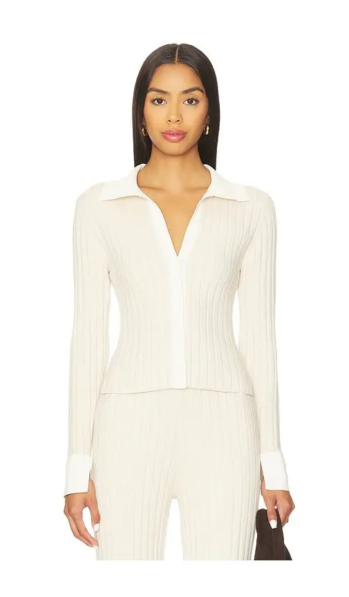 Lunya Cozy Cotton Silk Ribbed Button Up