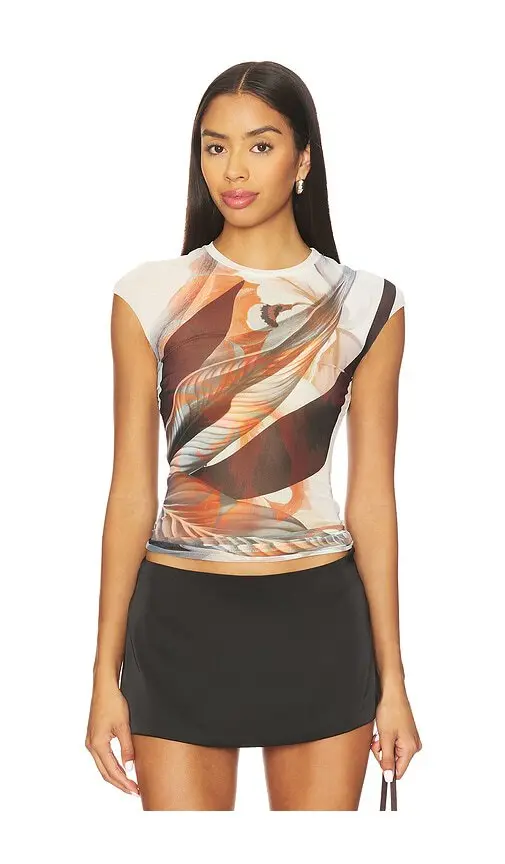 AFRM Nina Top - Noir Leaf Lotus