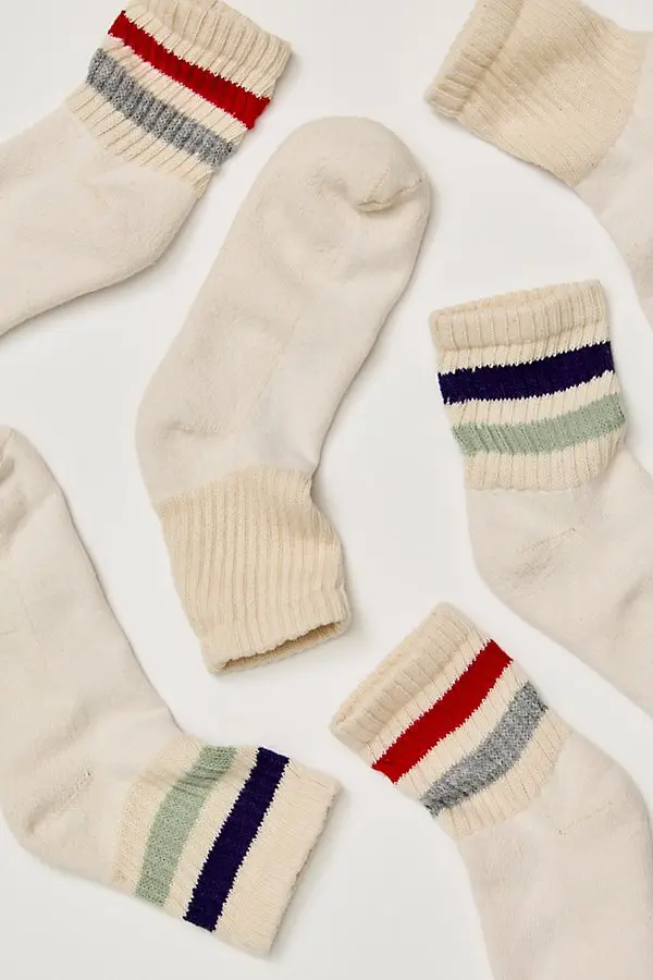 AMERICAN TRENCH Retro Shortie Crew Sock Pack - Retro Wave Combo