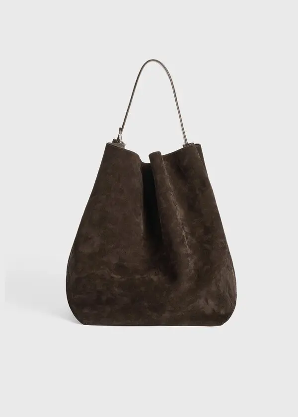 TOTÊME Belted Suede Tote - Brown
