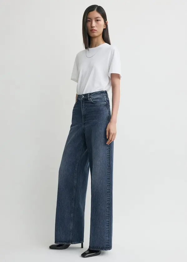 TOTÊME High-waisted Wide-leg Jeans - Dk Blue