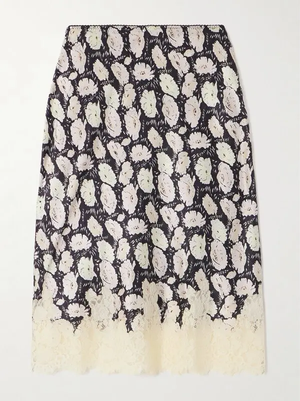 DÔEN Elowette Floral-print Silk-satin Skirt - Multi