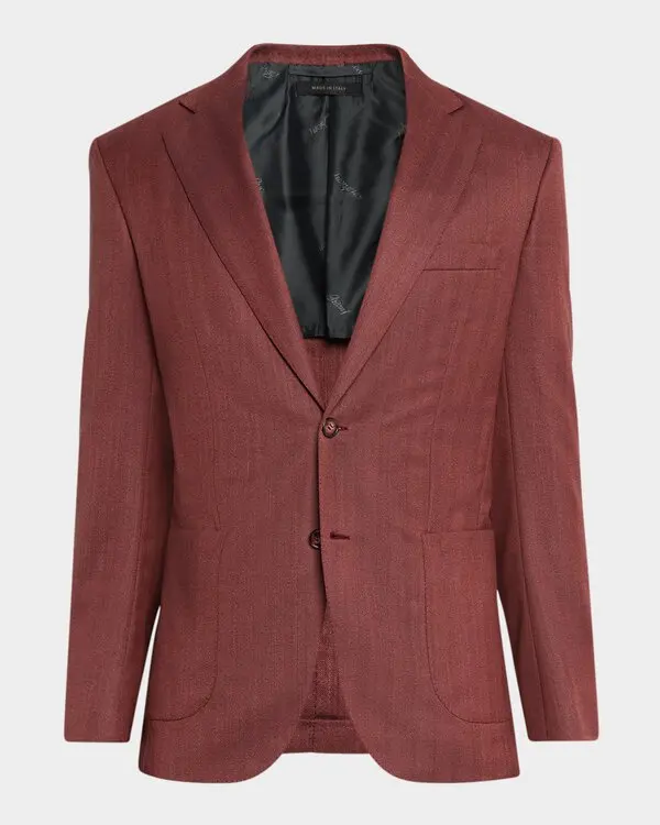 Brioni Herringbone Single-breasted Blazer