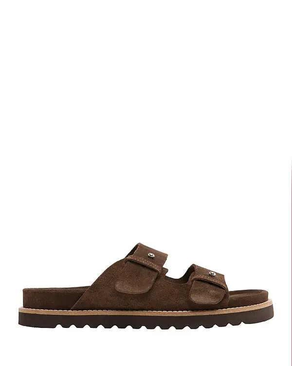 Jenni Kayne Hutton Suede Slide Sandals - Chocolate