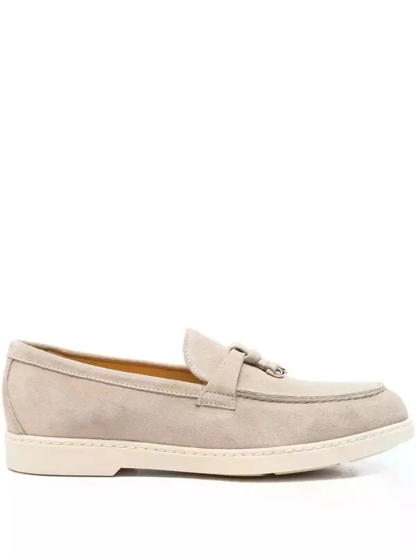 DOUCAL'S Tassel Detail Suede Loafers - Neutrals