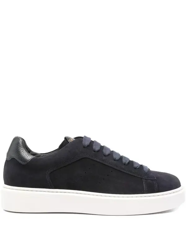 DOUCAL'S Clay Suede Lace-up Sneakers - Blue