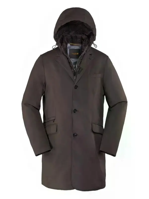 MOORER Hooded Single-breasted Coat