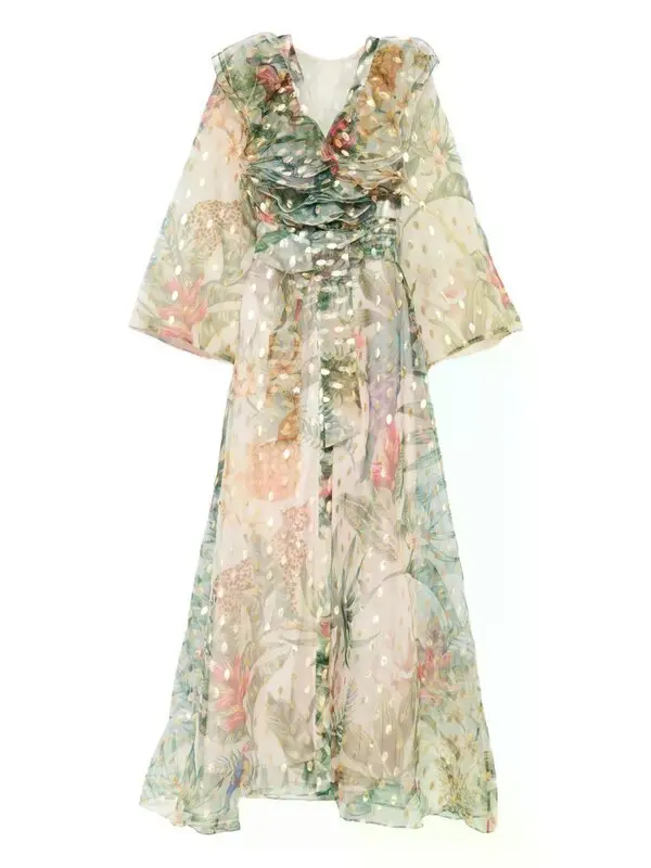 MIAU BY CLARA ROTESCU Floral-print Maxi Dress