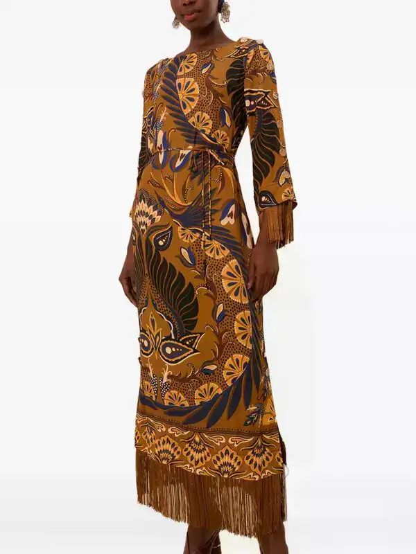 farm rio gold dress Farm Rio Anthropologie Beaded Embellished Maxi Long Dress – White Chocolate  Couture main image 1