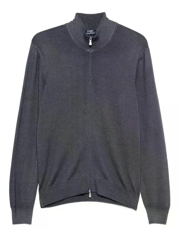 BARBA NAPOLI High-neck Zip-up Sweater - Grey