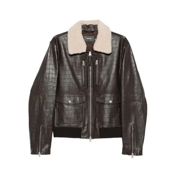 Mackage Chance-nv Leather Outerwear - Brown