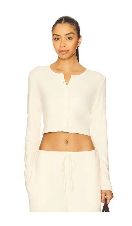LESET Slim Fit Crop Tee - Vanilla