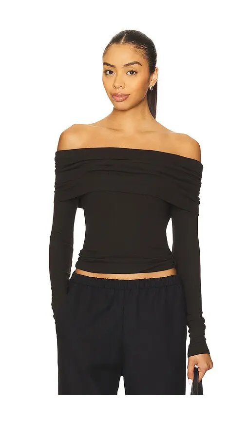 Enza Costa Off Shoulder Top - Coffee Bean