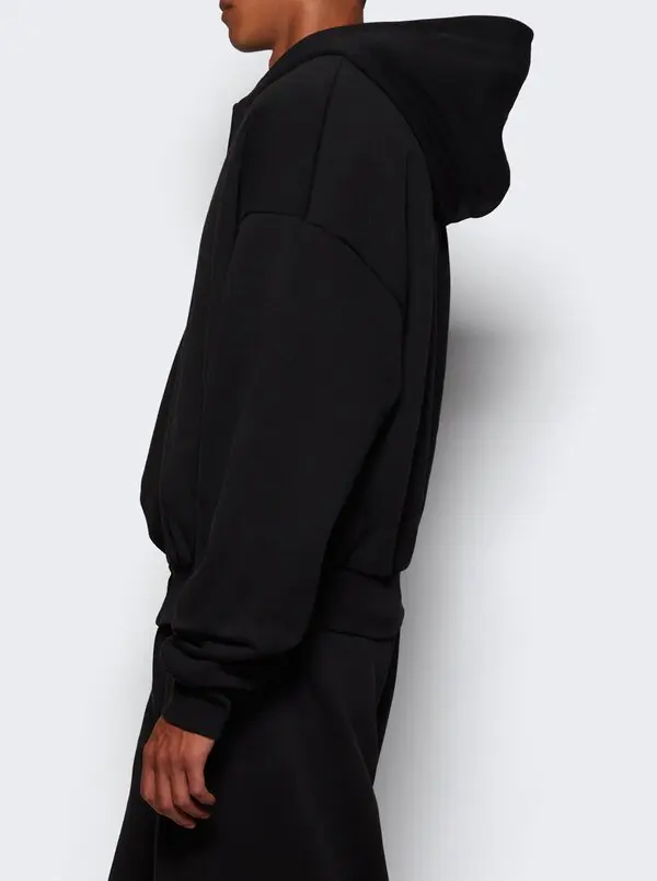 ENTIRE STUDIOS Thermal Full Zip Hooded Jacket - Black