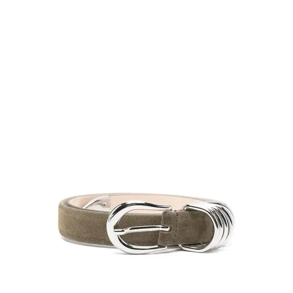 DEHANCHE Suede Belt With Silver-tone Buckle - Green