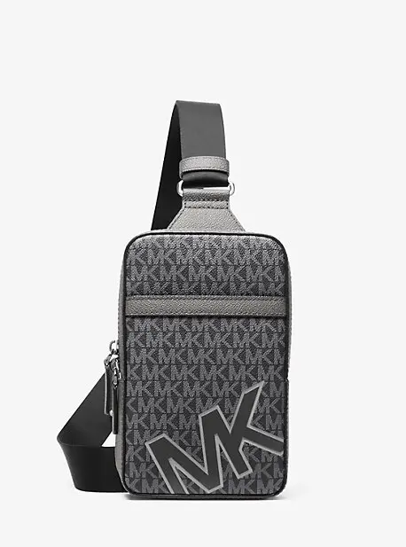 Michael Kors Sling Pack With Logo Print - Grey