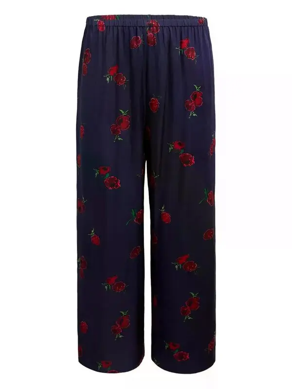 Khaite Floral Print Trousers - Blue