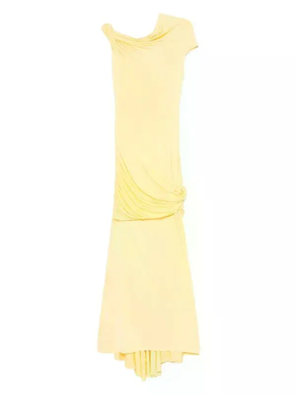 Paris Georgia Pascal Asymmetrical Draped Dress - Yellow