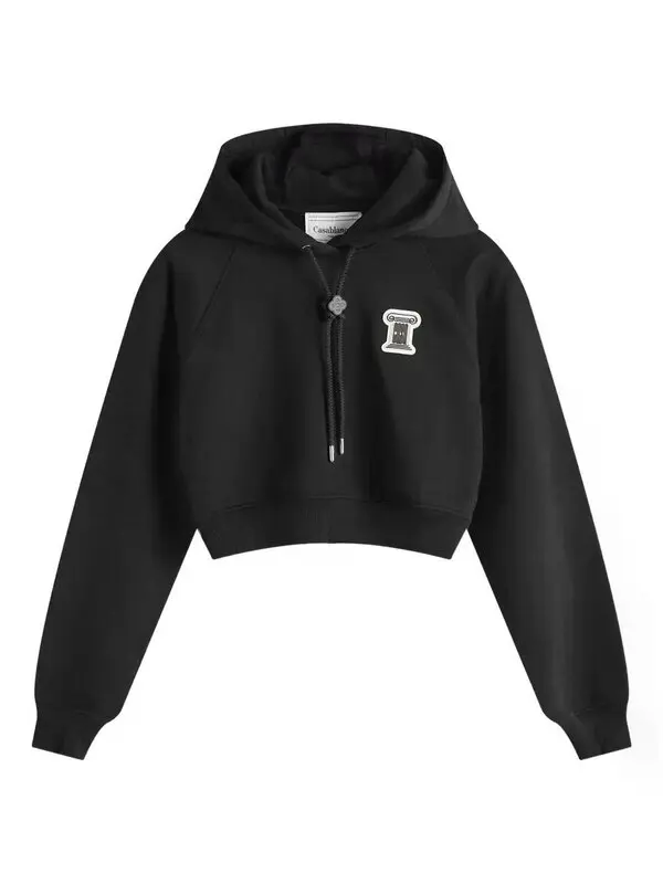 Casablanca Cotton Column Applique Hoodie - Black