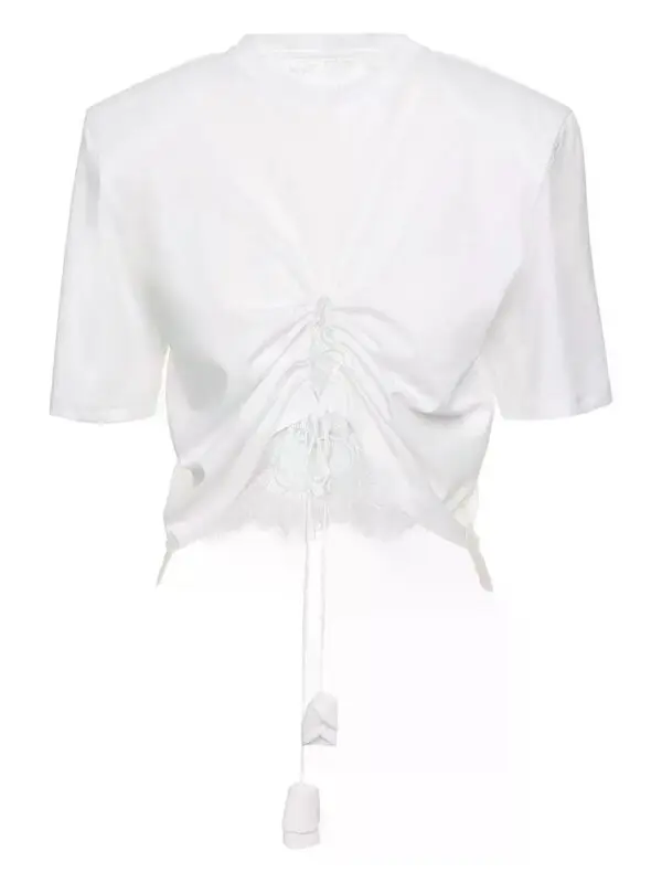 ANA RADU Lace-trimmed Cinched Top