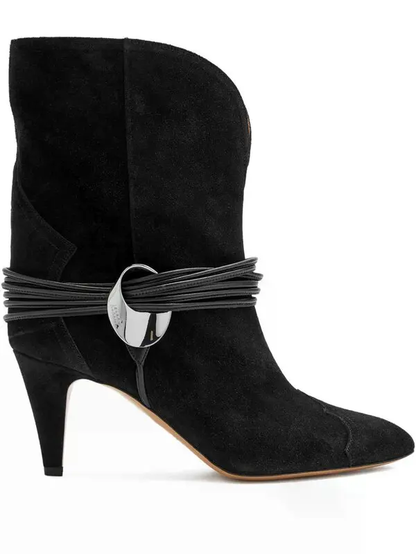 MARANT ETOILE 75mm Dytho Suede Boots With Metallic Detail