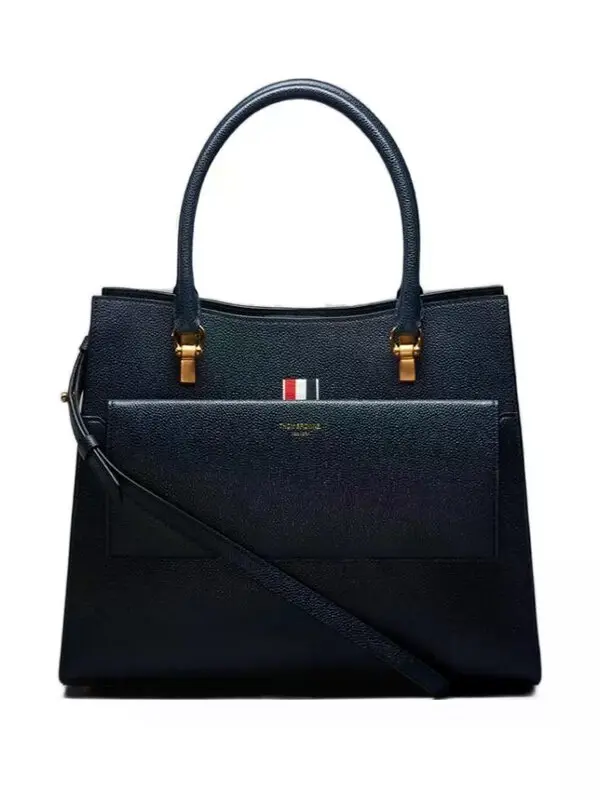 Thom Browne Pebble Grain Leather Tote - Blue