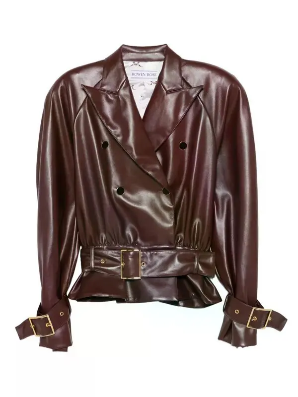 ROWEN ROSE Belted Double-breasted Jacket