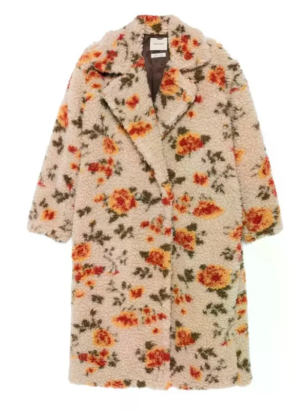 FRONT STREET 8 Floral-print Coat - Neutrals