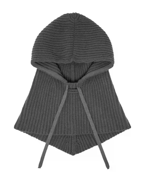 Pinko Hooded Ribbed Balaclava - Grey