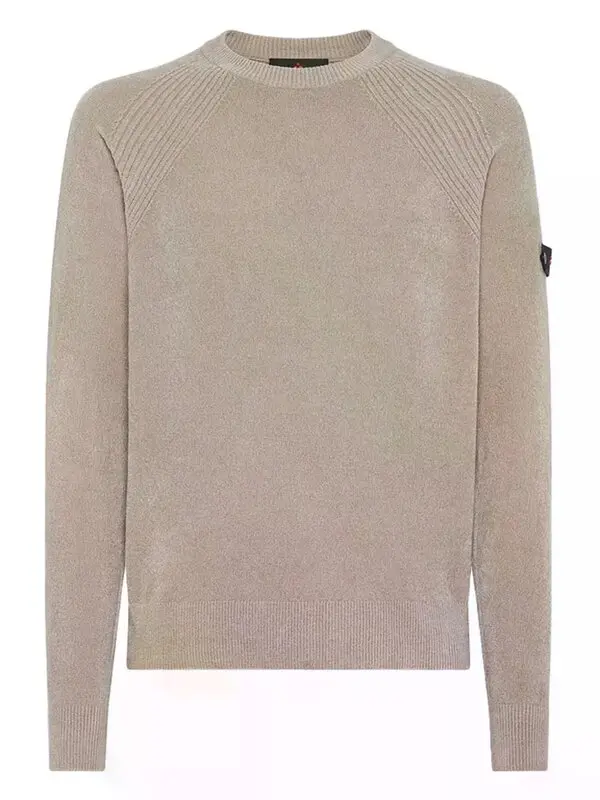 Peuterey Ribbed-panel Crew-neck Sweater - Neutrals