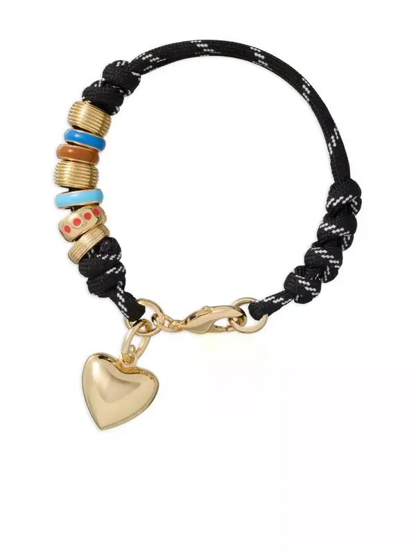 ROXANNE ASSOULIN Knotted Heart-charm Bracelet - Black